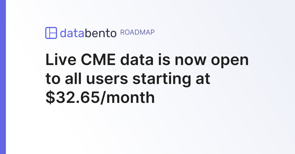 Live Cme Data Is Now Open To All Users Starting At 3265month
