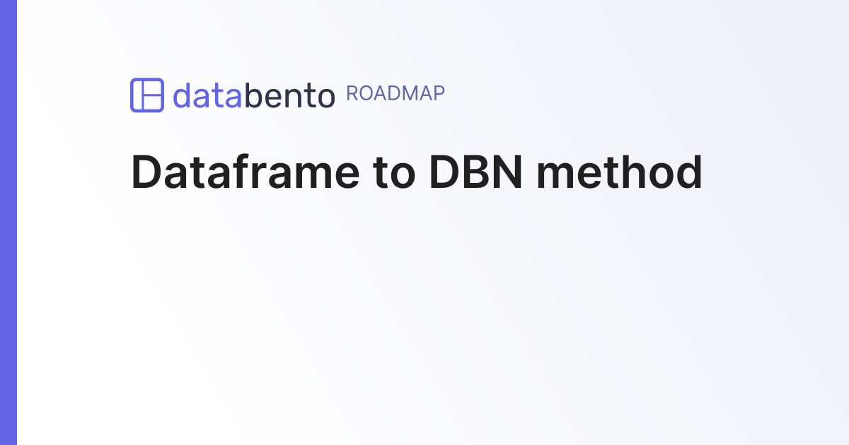 Dataframe to DBN method