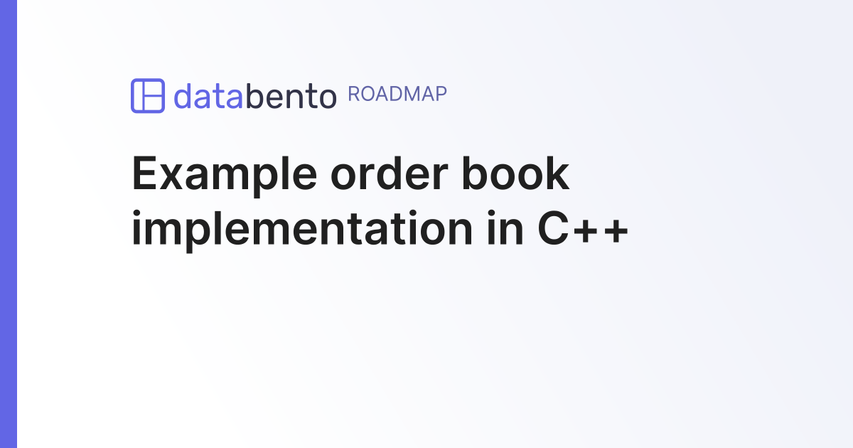 Example order book implementation in C++