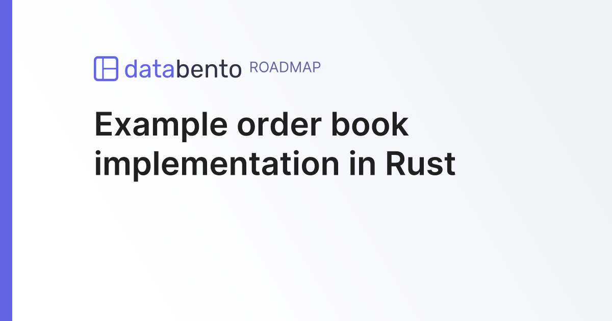 Example order book implementation in Rust