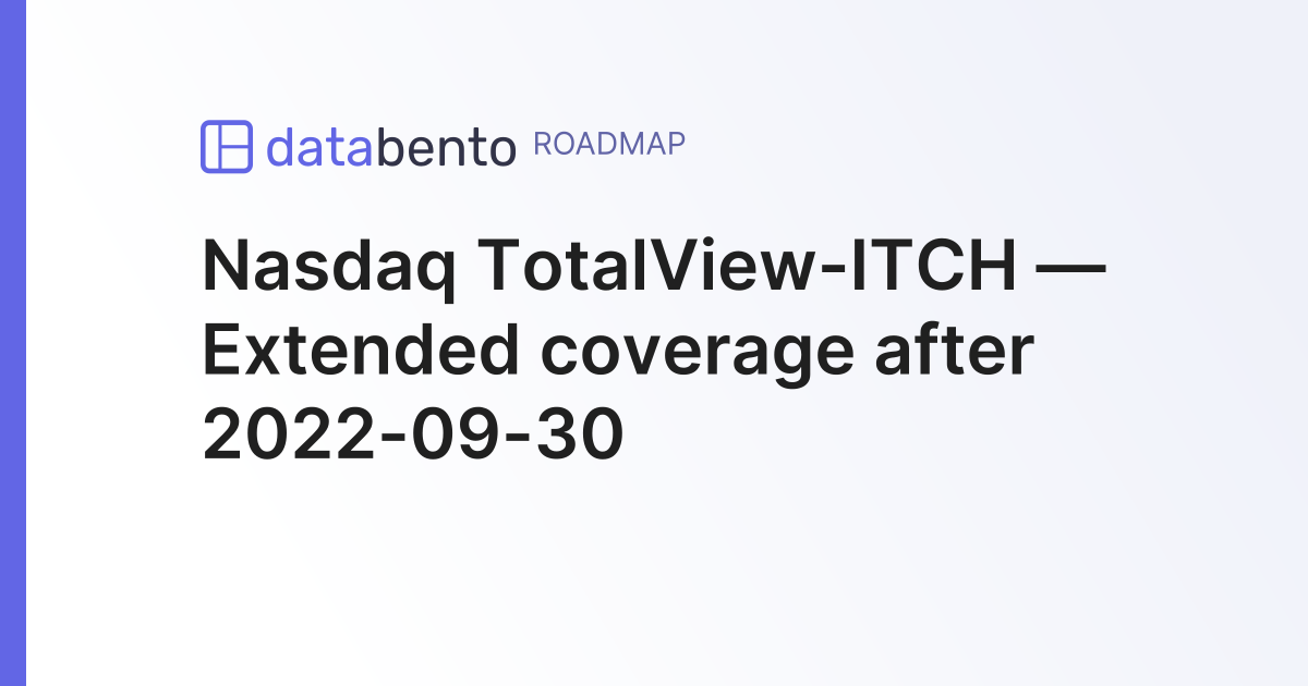 Nasdaq TotalView-ITCH — Extended coverage after 2022-09-30