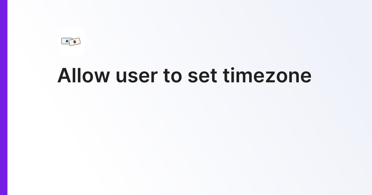 Allow user to set timezone