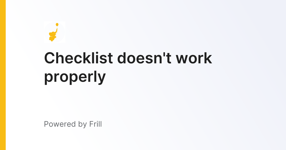 Checklist Doesnt Work Properly
