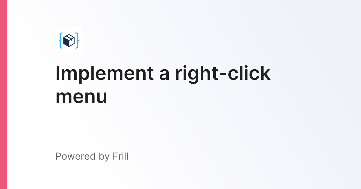 Implement A Right Click Menu